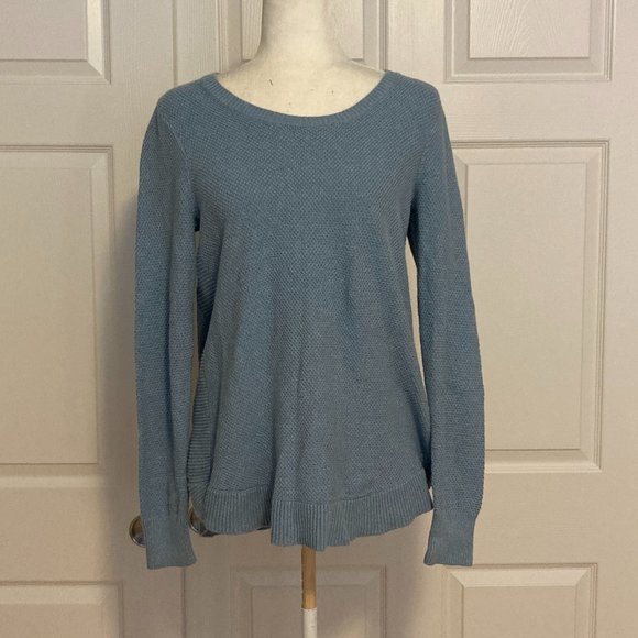 LOFT | Sweaters | Loft Crew Neck Waffleknit Sweater In Dusty Blue ...